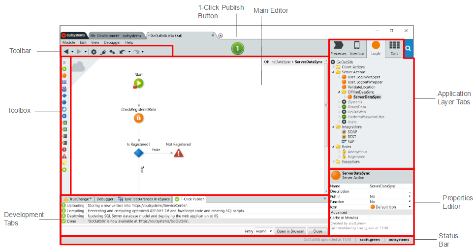 Service Studioの概要 - OutSystems 10 ドキュメンテーション
