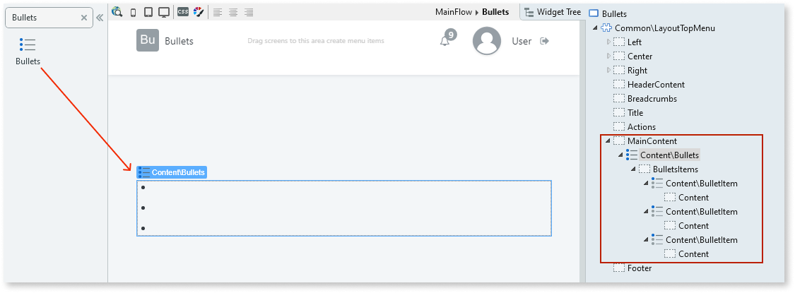 Bullets - OutSystems 11 Documentation
