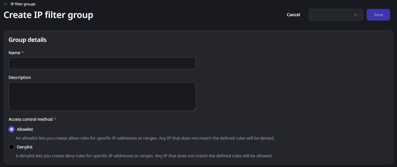 Manage IP filters - ODC Documentation