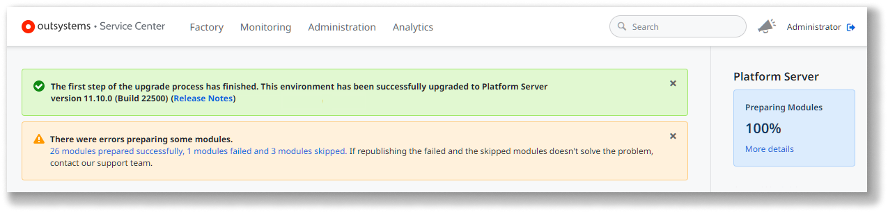 Possible errors related to modules preparation - OutSystems 11 ...