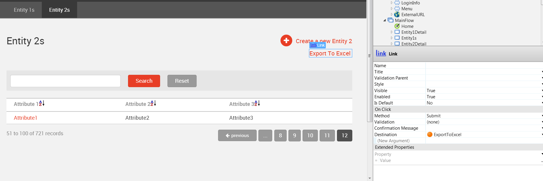 Excelへのエンティティデータのエクスポート - OutSystems 操作ガイド