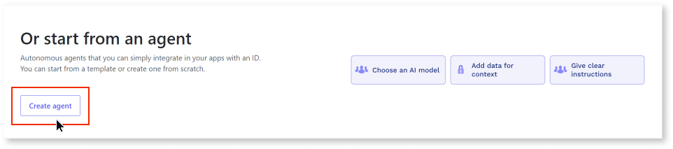 Create an agent - ODC Documentation