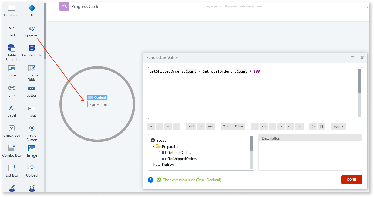 Progress Circle - OutSystems 11 Documentation