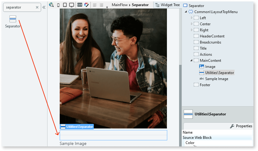 Separator - OutSystems 11 Documentation