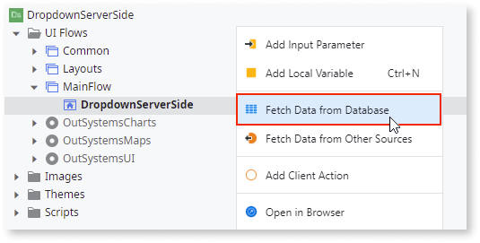 Dropdown Server Side - OutSystems 11 Documentation