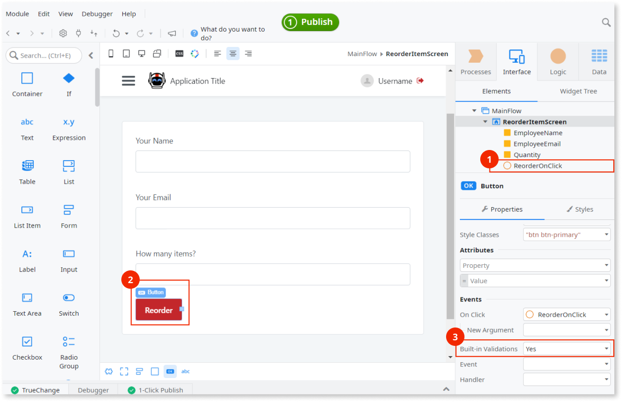 Validate the fields of a form - OutSystems 11 Documentation
