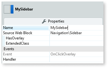 Sidebar - OutSystems 11 Documentation