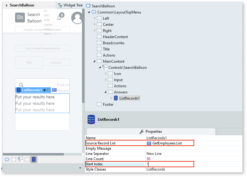 Search Balloon - OutSystems 11 Documentation