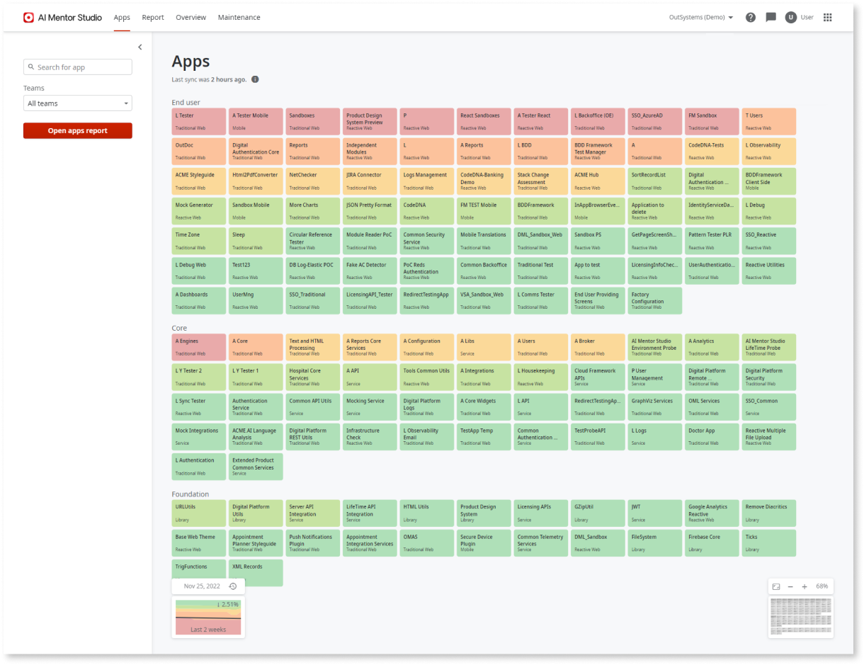 AI Mentor Studioで技術的負債を計算・表示する方法 - OutSystems 11 ドキュメンテーション