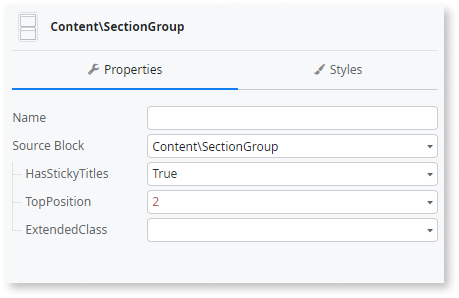 Section Group - OutSystems 11 Documentation