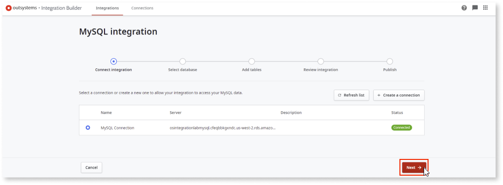 Integration Builderを使用して外部データベースと連携する - OutSystems 11 ドキュメンテーション