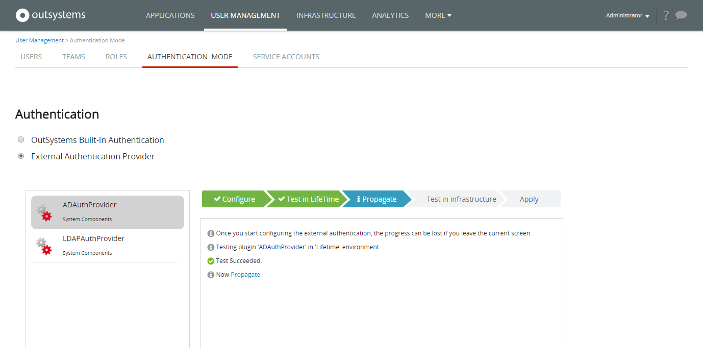 Use an External Authentication Provider - OutSystems 11 Documentation