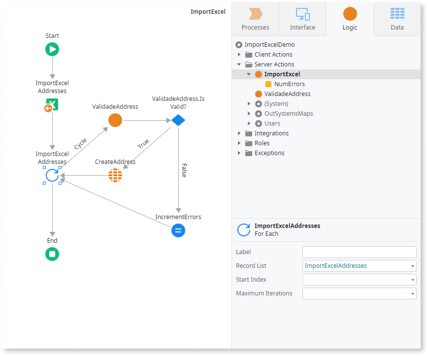 Excel To Record List - OutSystems 11 ドキュメンテーション
