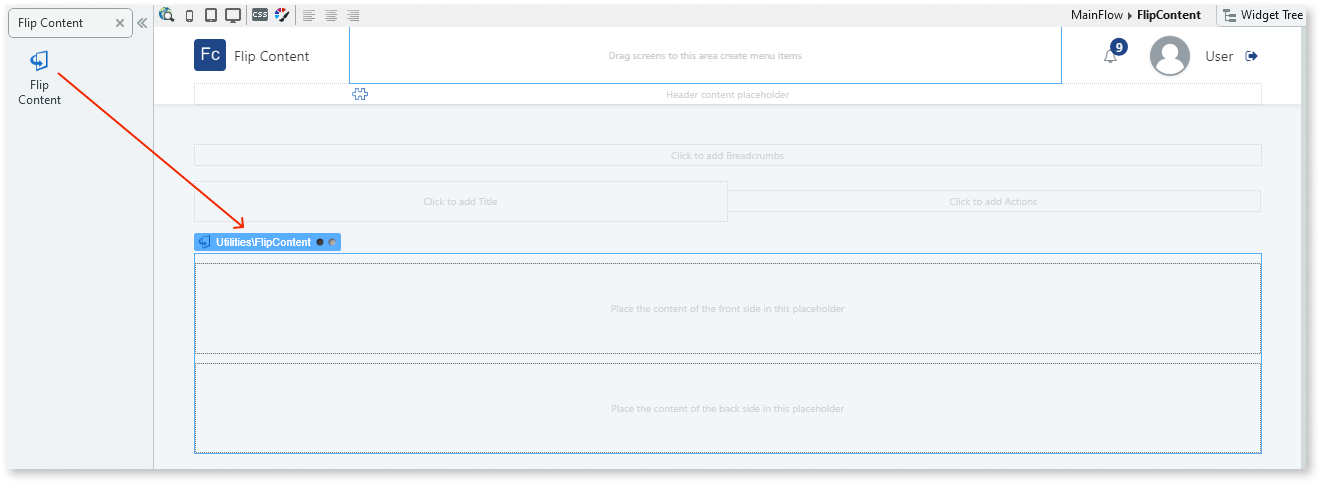 Flip Content - OutSystems 11 Documentation