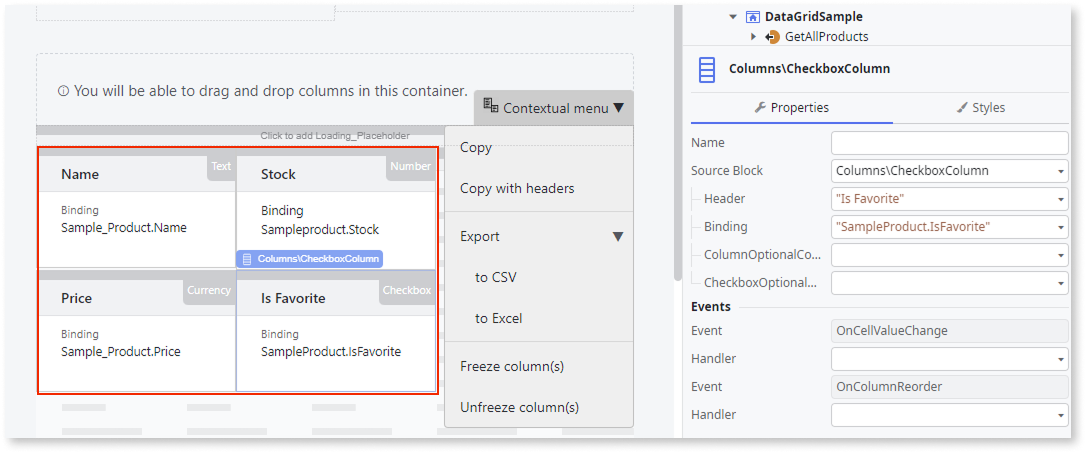 Edit data in OutSystems Data Grid - ODC Documentation