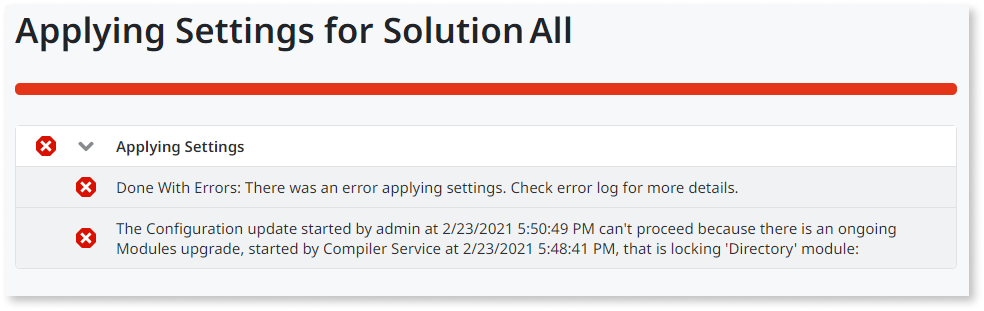 Possible errors related to modules preparation - OutSystems 11 Documentation