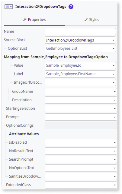 Dropdown Tags - ODC Documentation