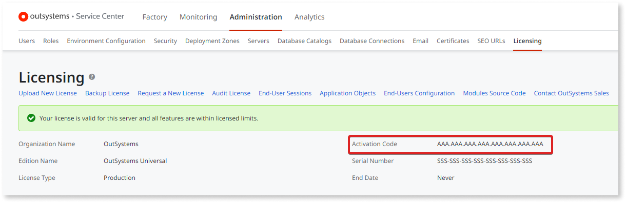 How to change the Activation Code of your infrastructure - OutSystems ...