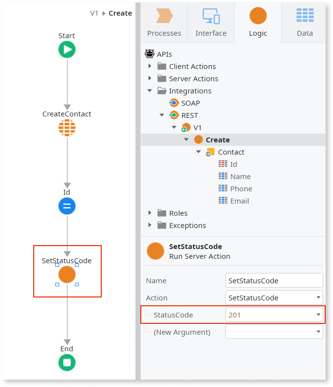 REST APIのHTTPステータスコードを変更する - ODC Documentation