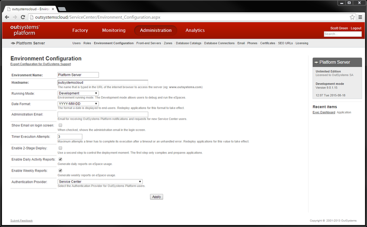 Configure OutSystems to Send Emails - OutSystems 10 Documentation
