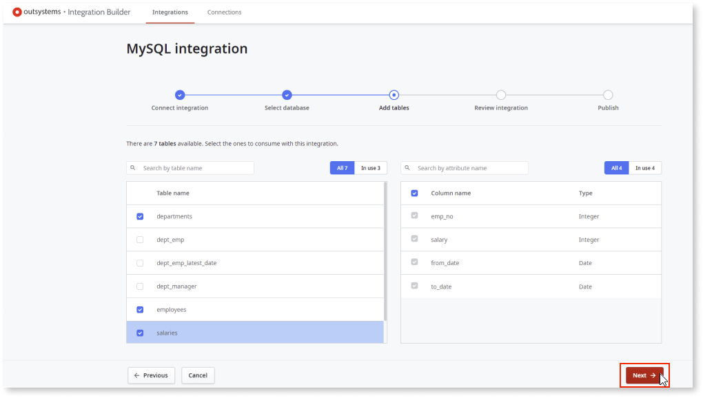 Integration Builderを使用して外部データベースと連携する - OutSystems 11 ドキュメンテーション