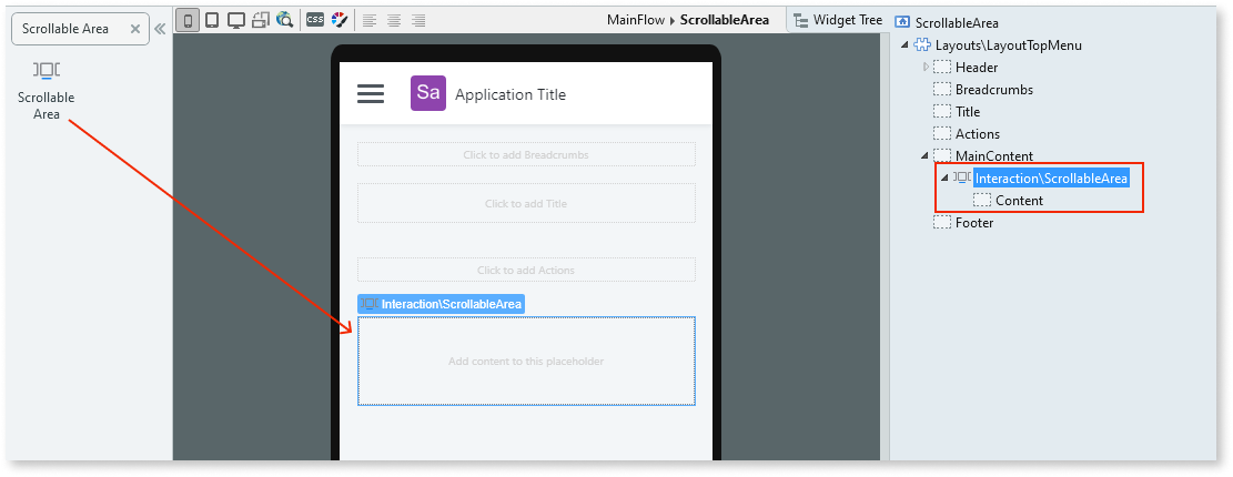 Scrollable Area - OutSystems 11 ドキュメンテーション