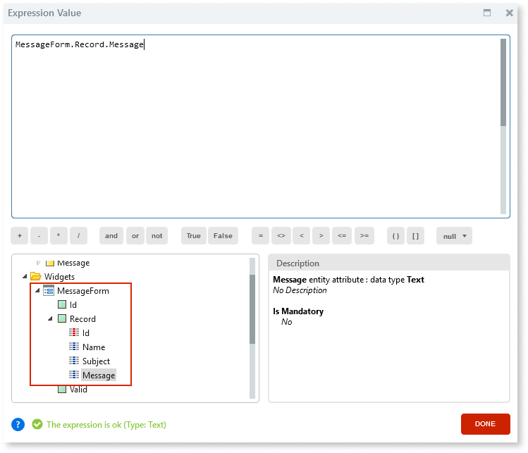 Chat Message - OutSystems 11 ドキュメンテーション