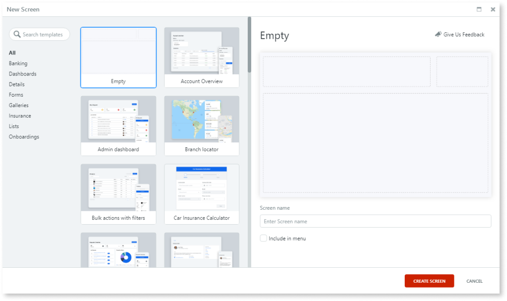Screens - ODC Documentation
