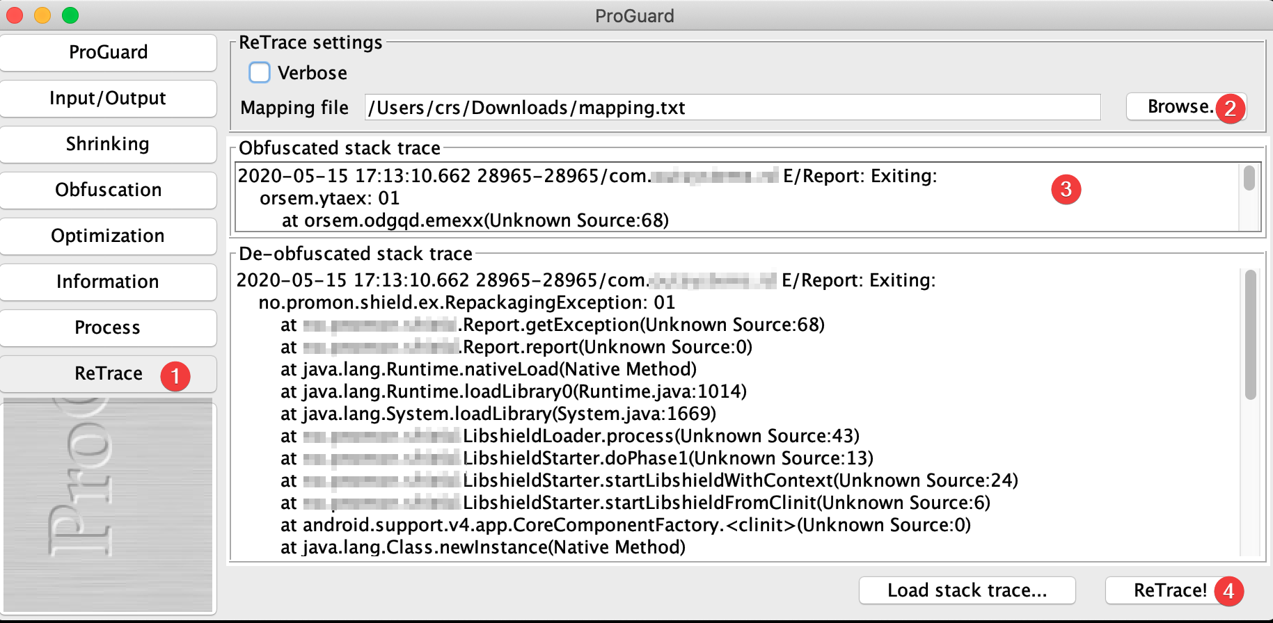Obfuscation and retracing logs of mobile builds - OutSystems サポート