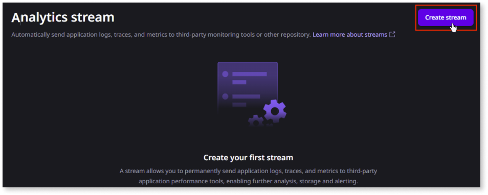 Configure Analytics Streams In The Odc Portal Odc Documentation