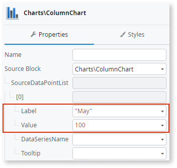 列グラフや棒グラフを作成する - OutSystems 11 ドキュメンテーション