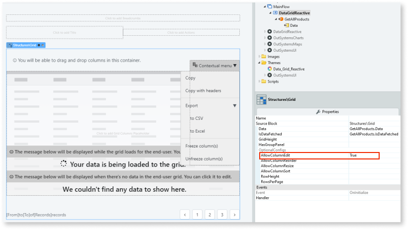 OutSystems Data Gridでのデータ編集 - OutSystems 11 ドキュメンテーション
