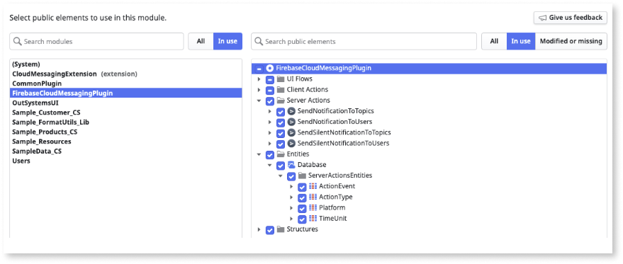 Firebase Cloud Messaging Pluginによるサーバーアクションの使用 Outsystems 11 ドキュメンテーション