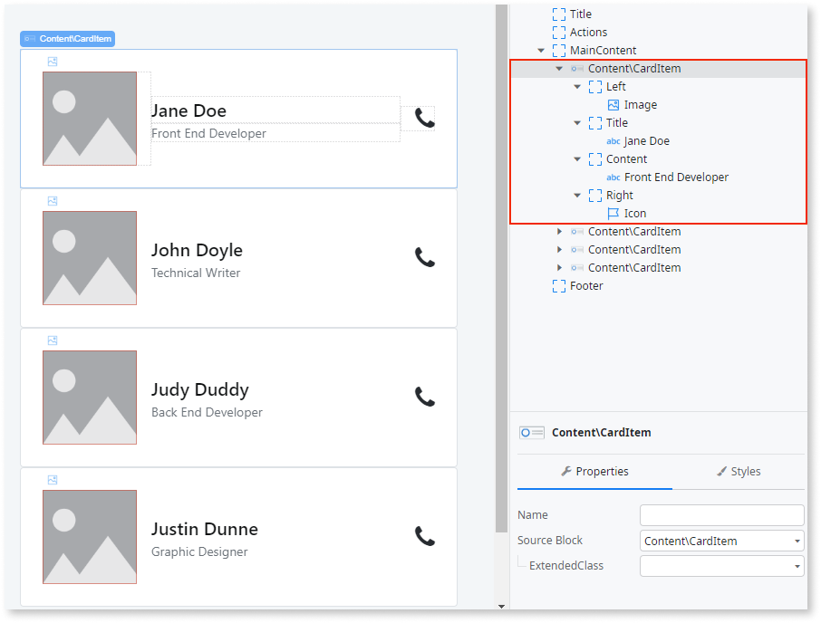 Card Item - ODC Documentation