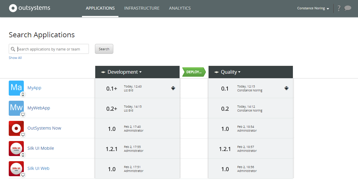Tag a Version - OutSystems 10 Documentation