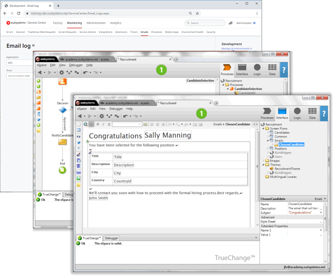Send an Email From a Traditional Web Application - OutSystems 11 ドキュメンテーション