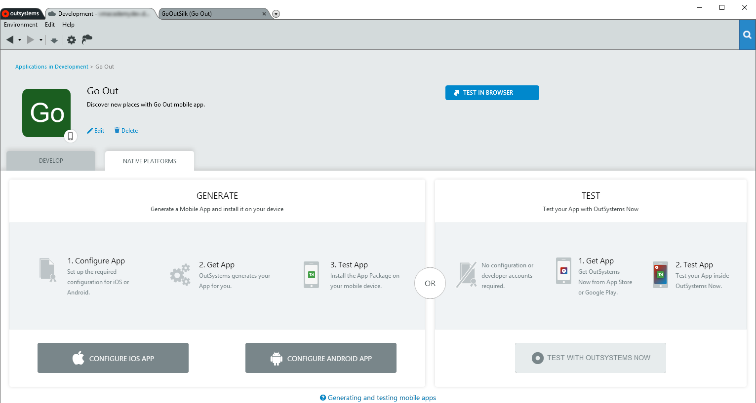 Generate and Distribute Your Mobile App - OutSystems 10 Documentation
