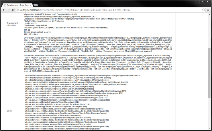 Troubleshoot Application Errors - OutSystems 10 Documentation