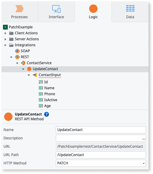 PATCH method on exposed REST services - OutSystems 11 Documentation