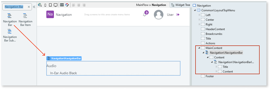 Navigation Bar - OutSystems 11 ドキュメンテーション