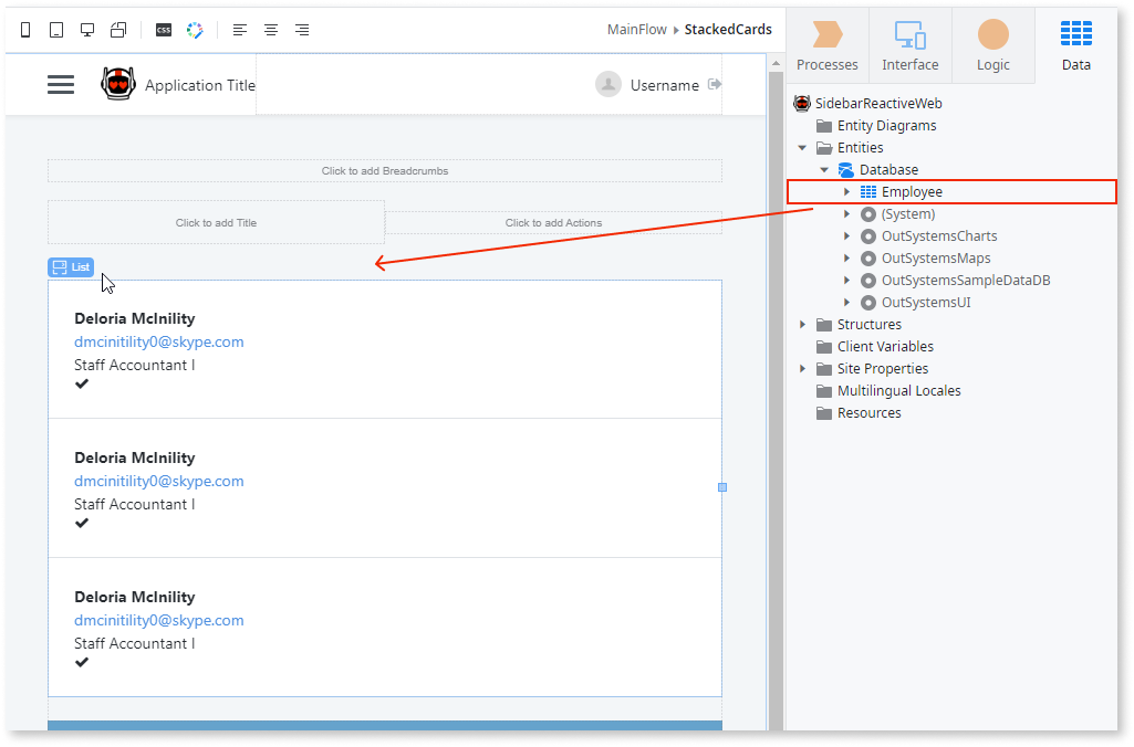 Stacked Cards - OutSystems 11 Documentation
