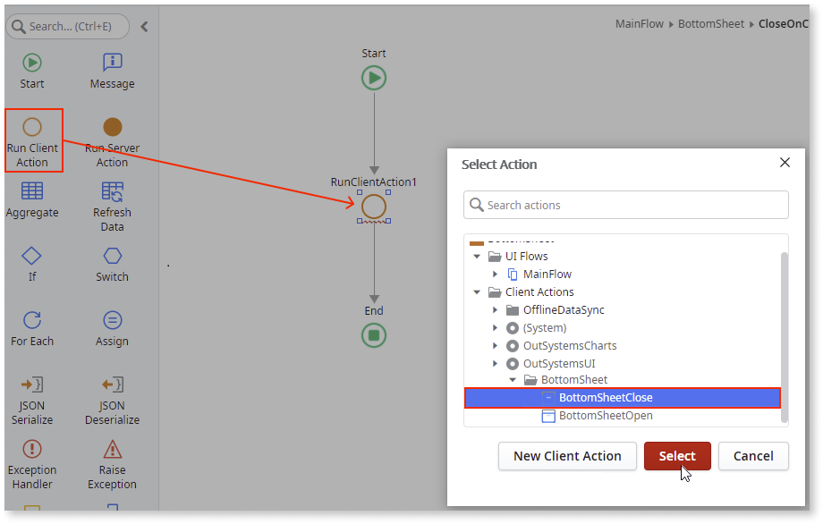 Bottom Sheet - OutSystems 11 Documentation