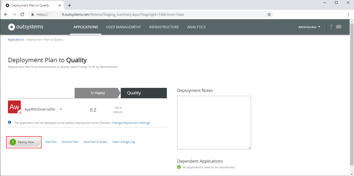 Deploy an Integration With an External Database - OutSystems 11 Documentation