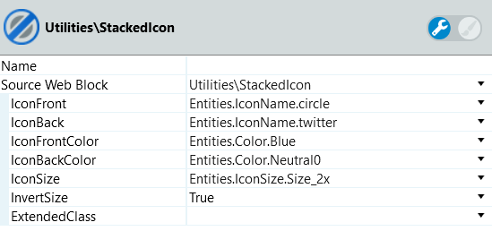 Stacked Icon UIパターンのリファレンス - OutSystems 11 ドキュメンテーション