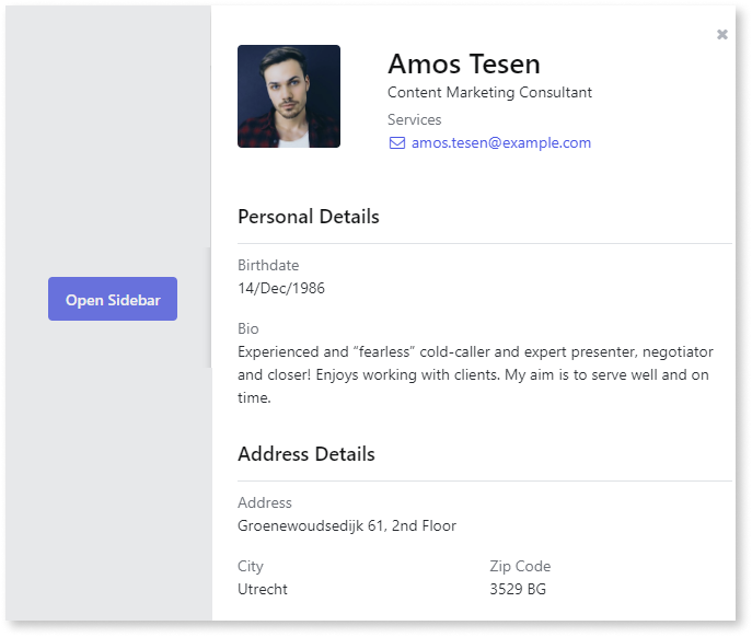 Sidebar - OutSystems 11 Documentation