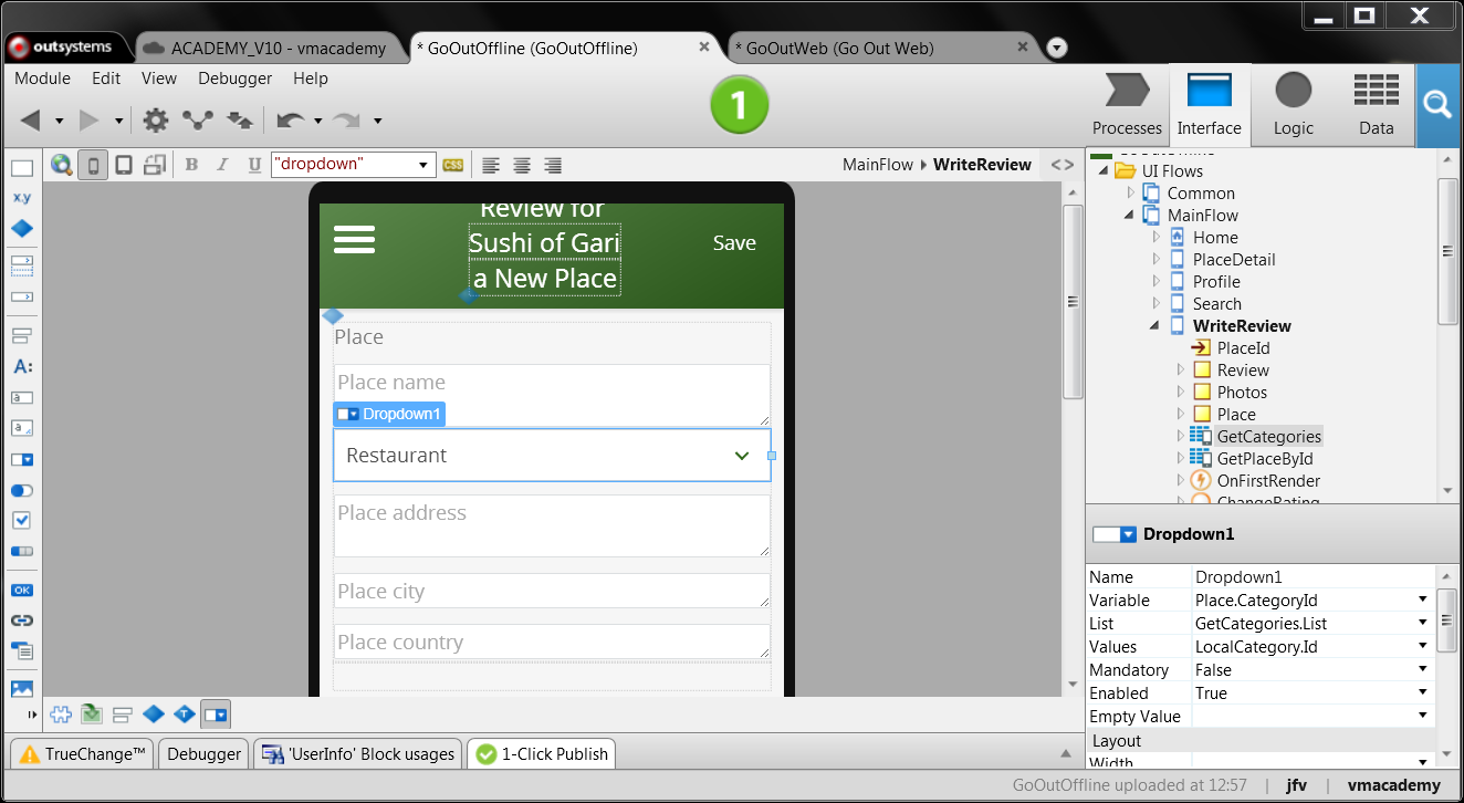 Choose One Value from a List - OutSystems 10 Documentation