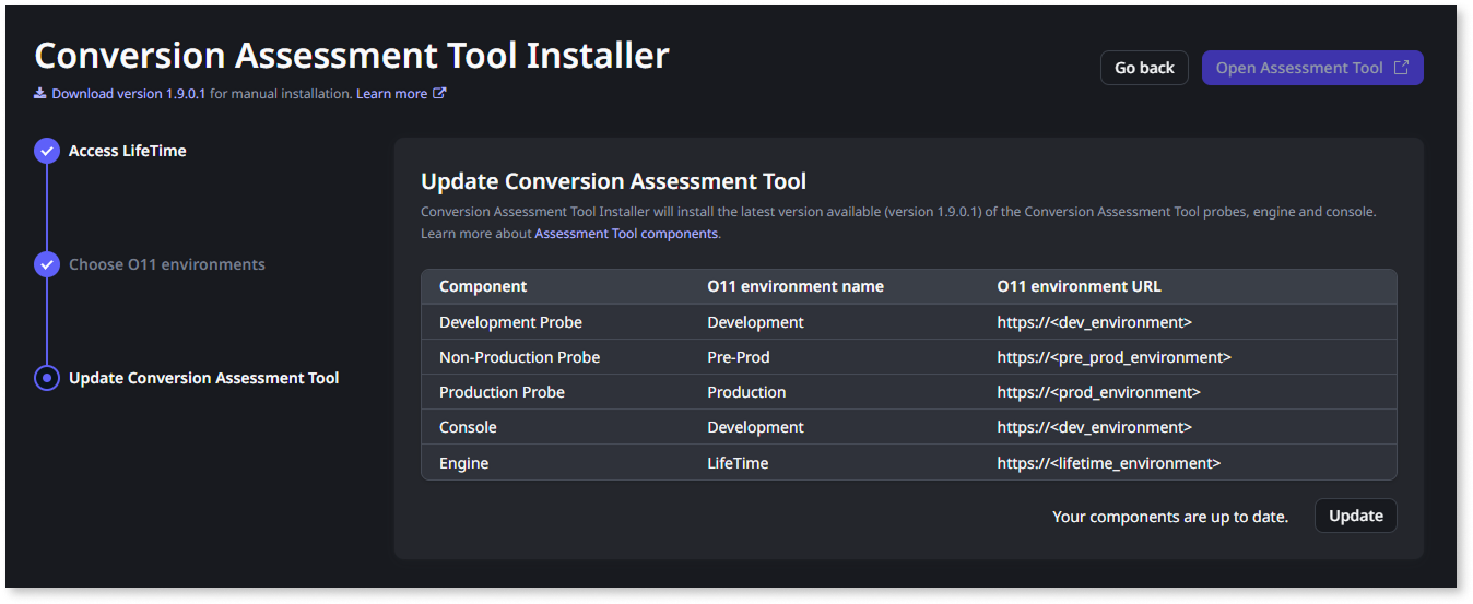 Set up the Conversion Assessment Tool - OutSystems 11 ドキュメンテーション