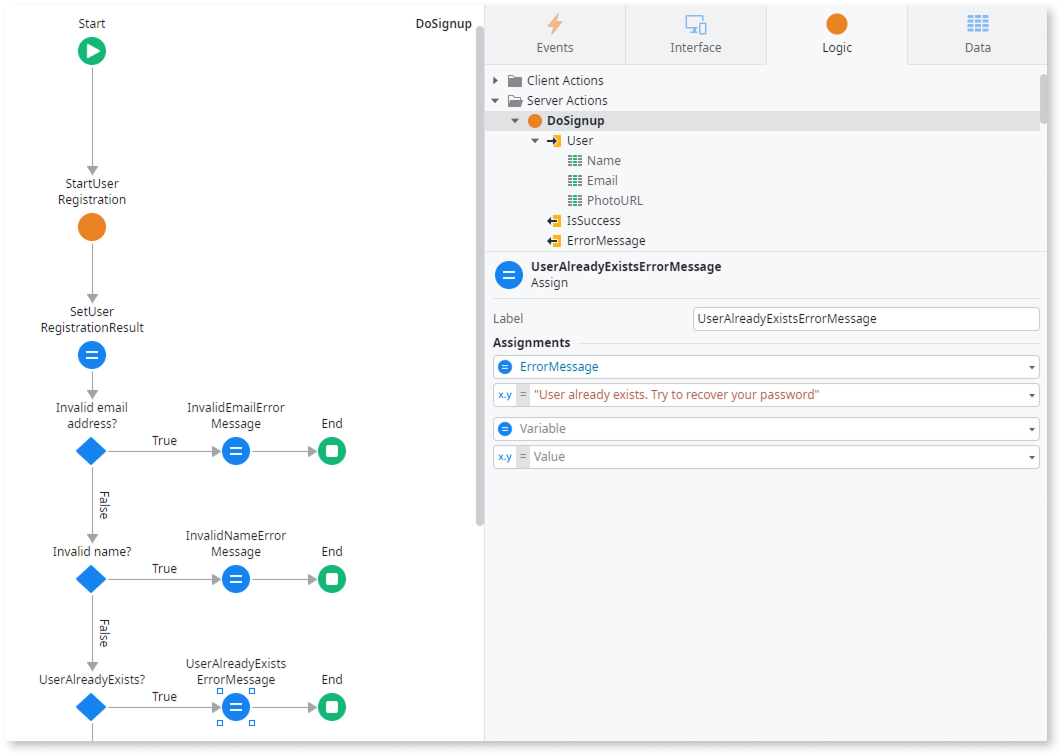 Create logic to register a user - ODC Documentation