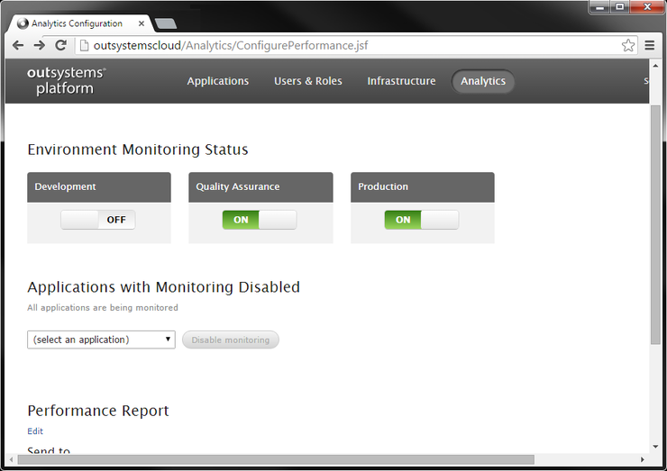 Enable Analytics for an Environment - OutSystems 10 Documentation
