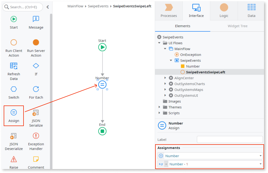Swipe Events - OutSystems 11 ドキュメンテーション